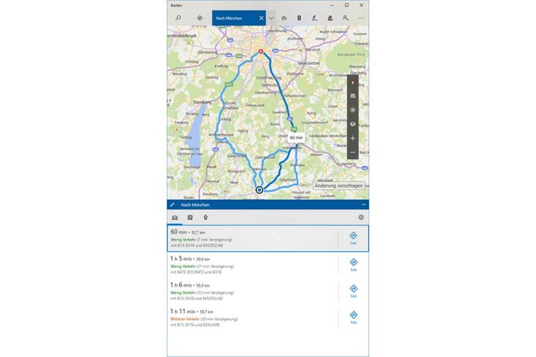 Routen planen mit der Karten-App von Windows 10 | 111tipps.de