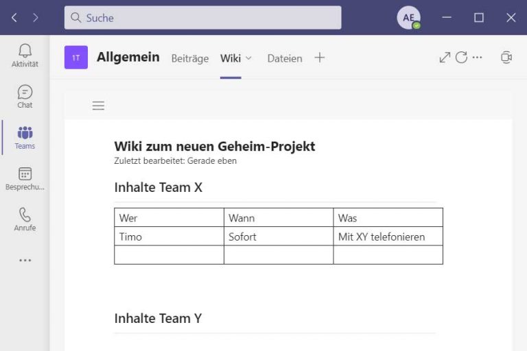 Teams: Wiki erstellen und optimal nutzen | 111tipps.de